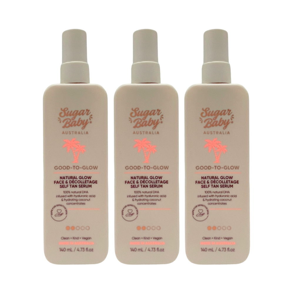 3 x SugarBaby Good-To-Glow Natural Glow Face & Decolletage Self Tan Se ...