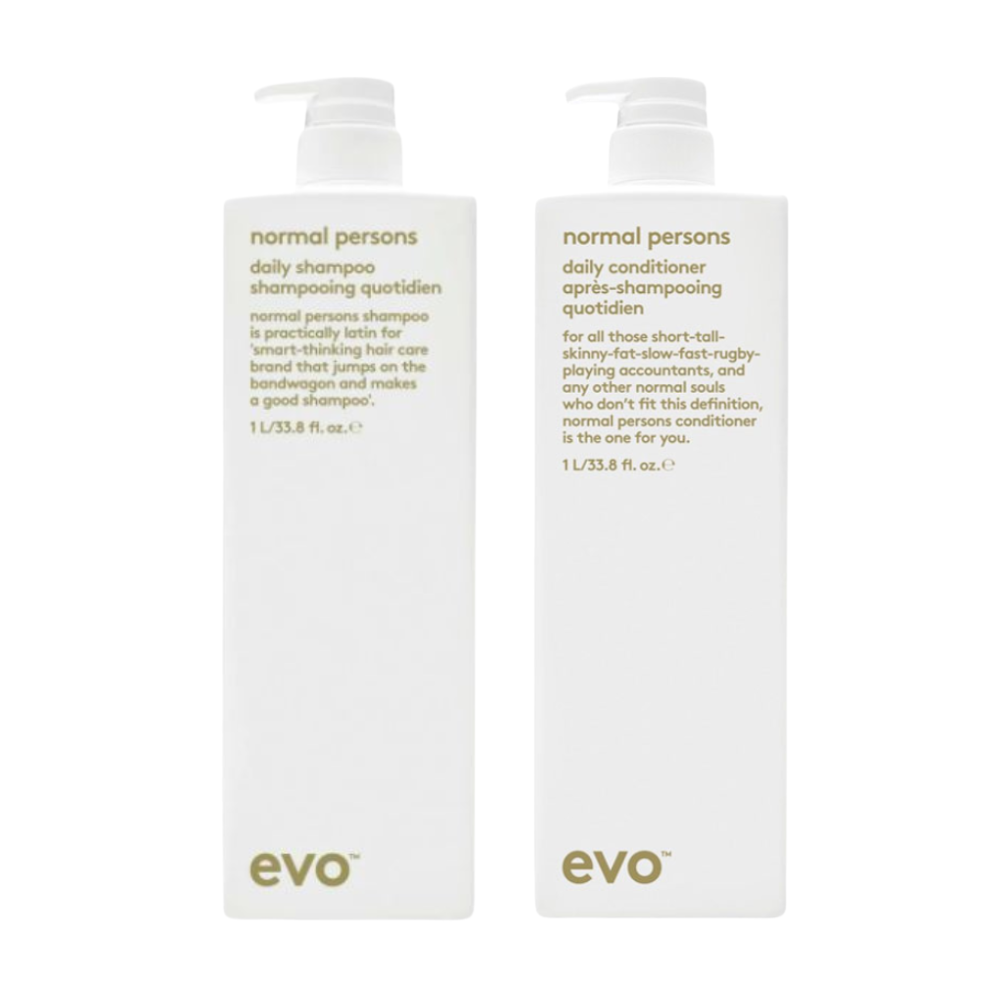 Evo Normal Persons Daily Shampoo & Conditioner 1 Litre (1000mL) Duo ...